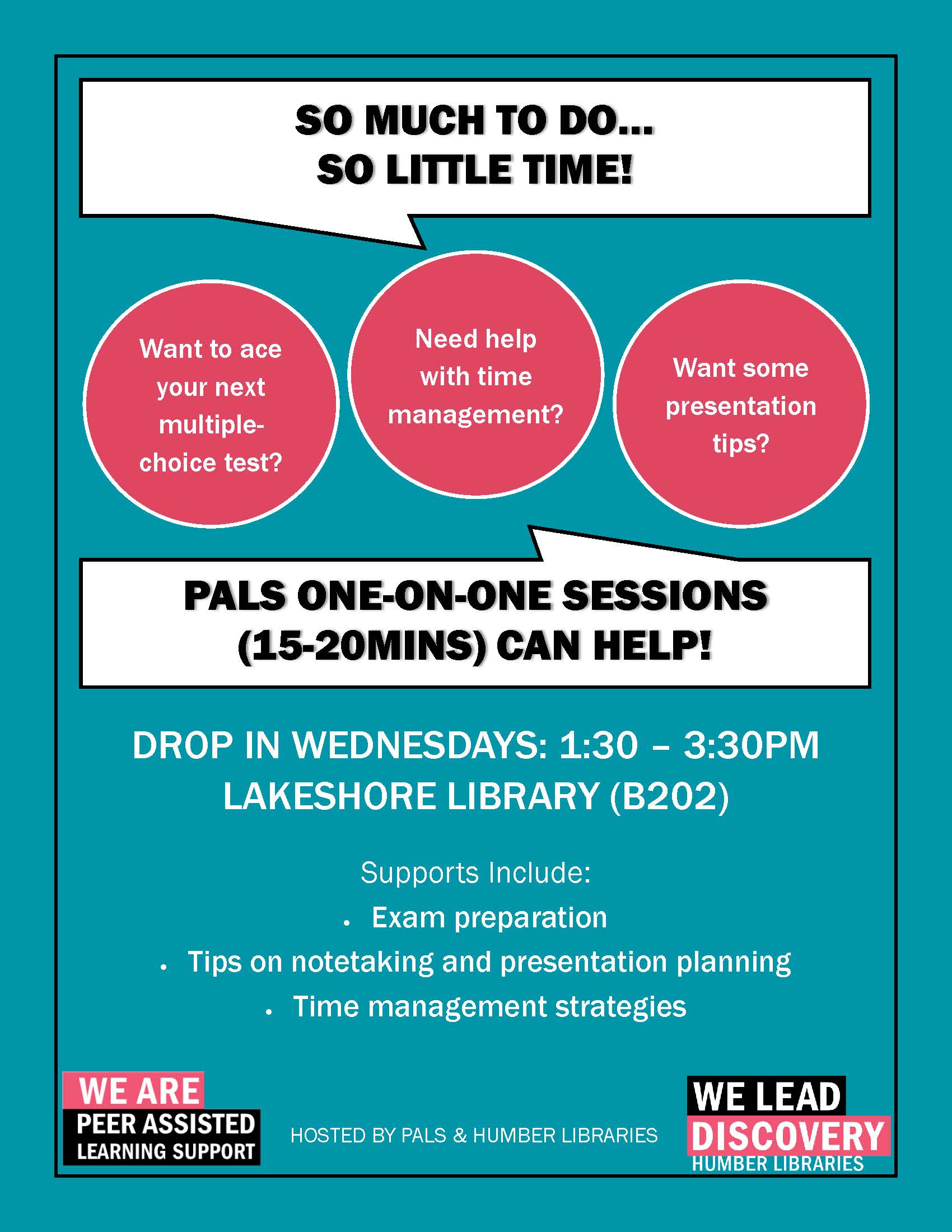PALS DROP IN ONE-ON-ONE SESSIONS AT LAKESHORE LIBRARY | Student ...