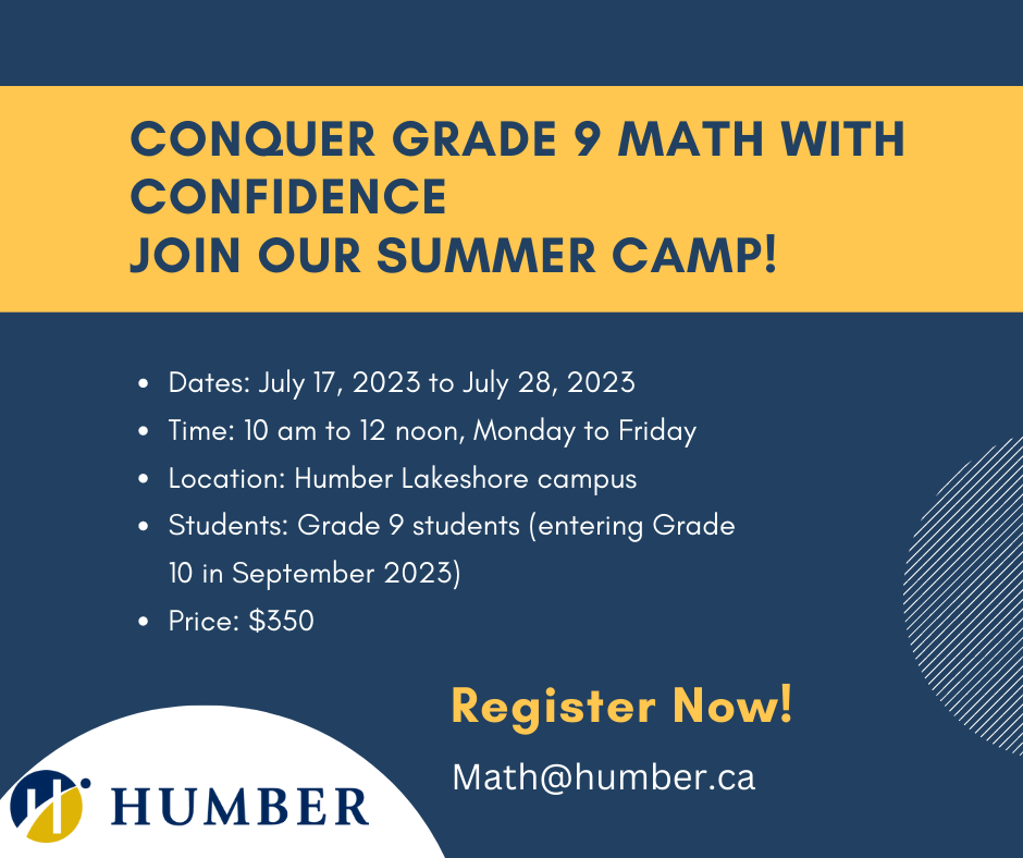 Humber Math Summer Camp 2023 | Humber Communiqué