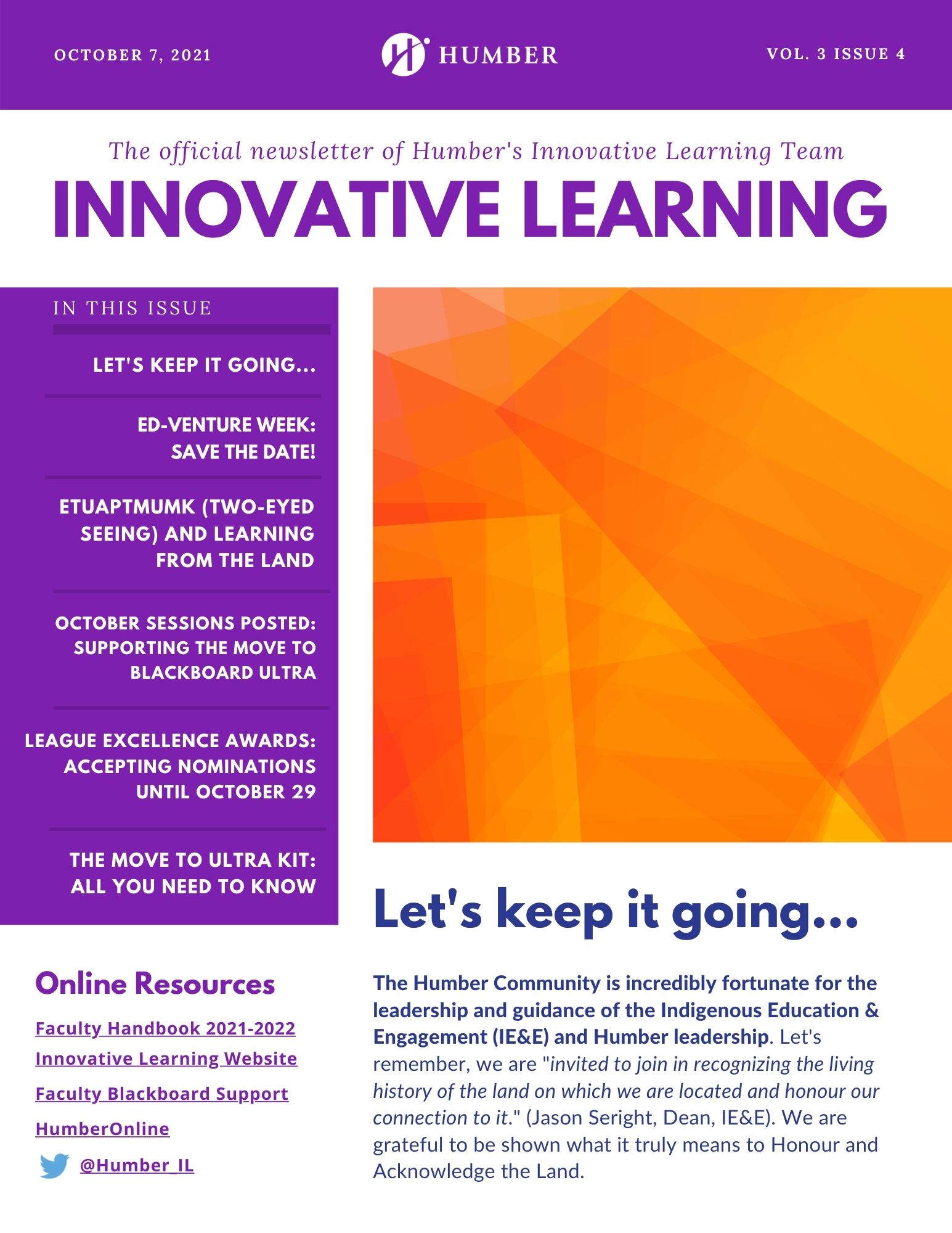 Innovative Learning Newsletter: "Let's Keep It Going" - Vol. 3, Issue 4 ...