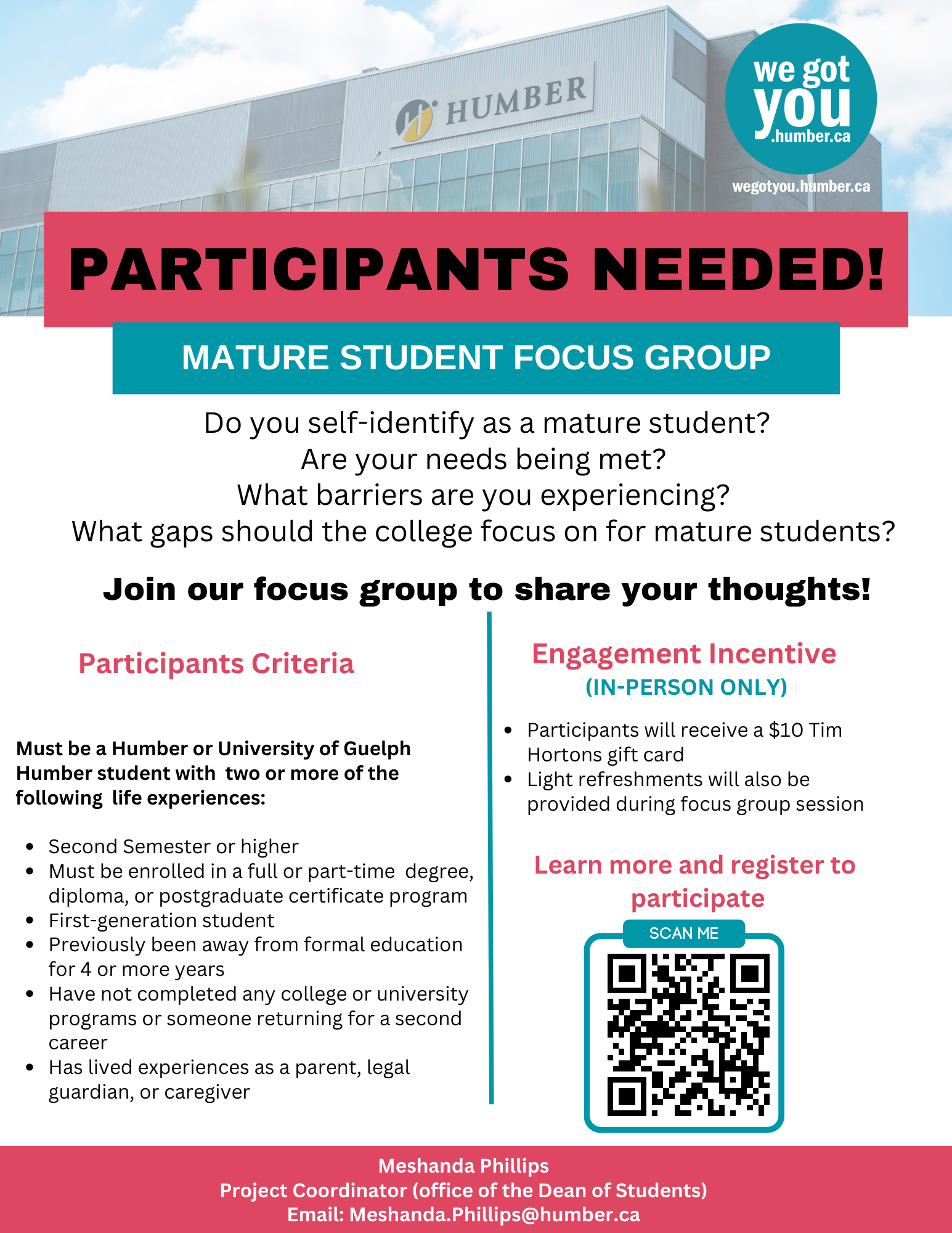 The Mature Student Experience Focus Group | Humber Communiqué