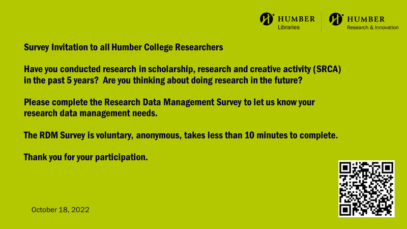 Last Day: Calling all Humber Researchers for a Quick Survey | Humber ...