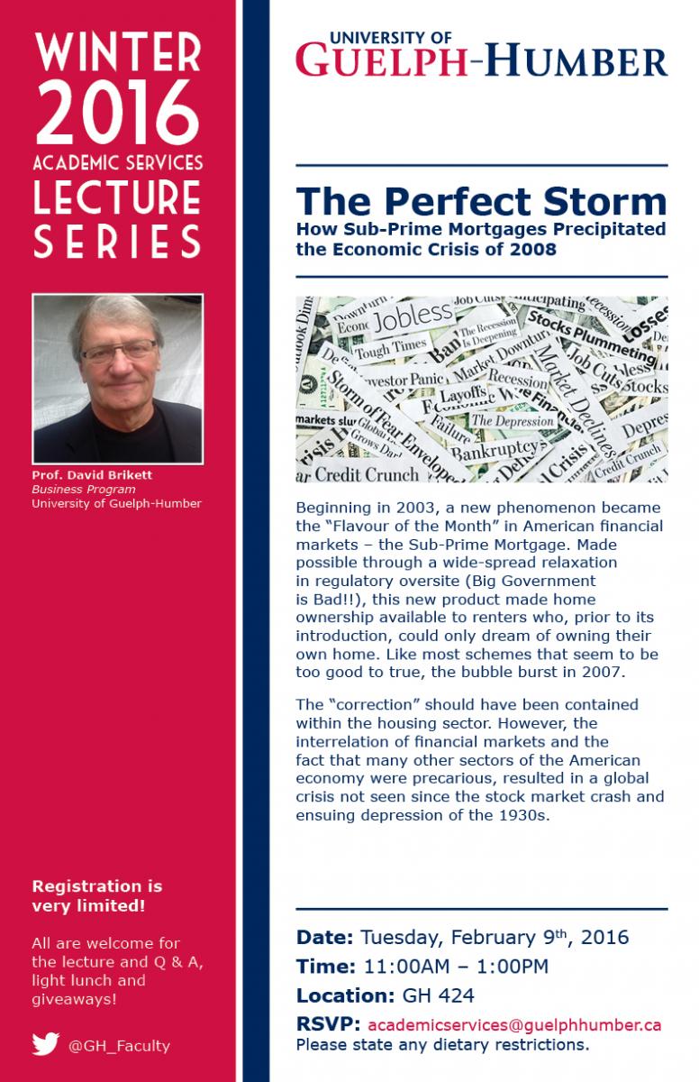 Lecture Series feat. Prof. David Birkett: "The Perfect Storm - How Sub ...