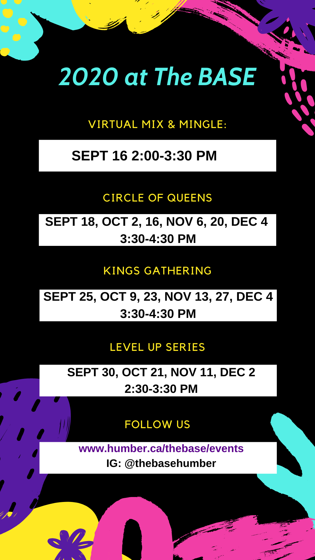 BASE Programming 2020 | Humber Communiqué