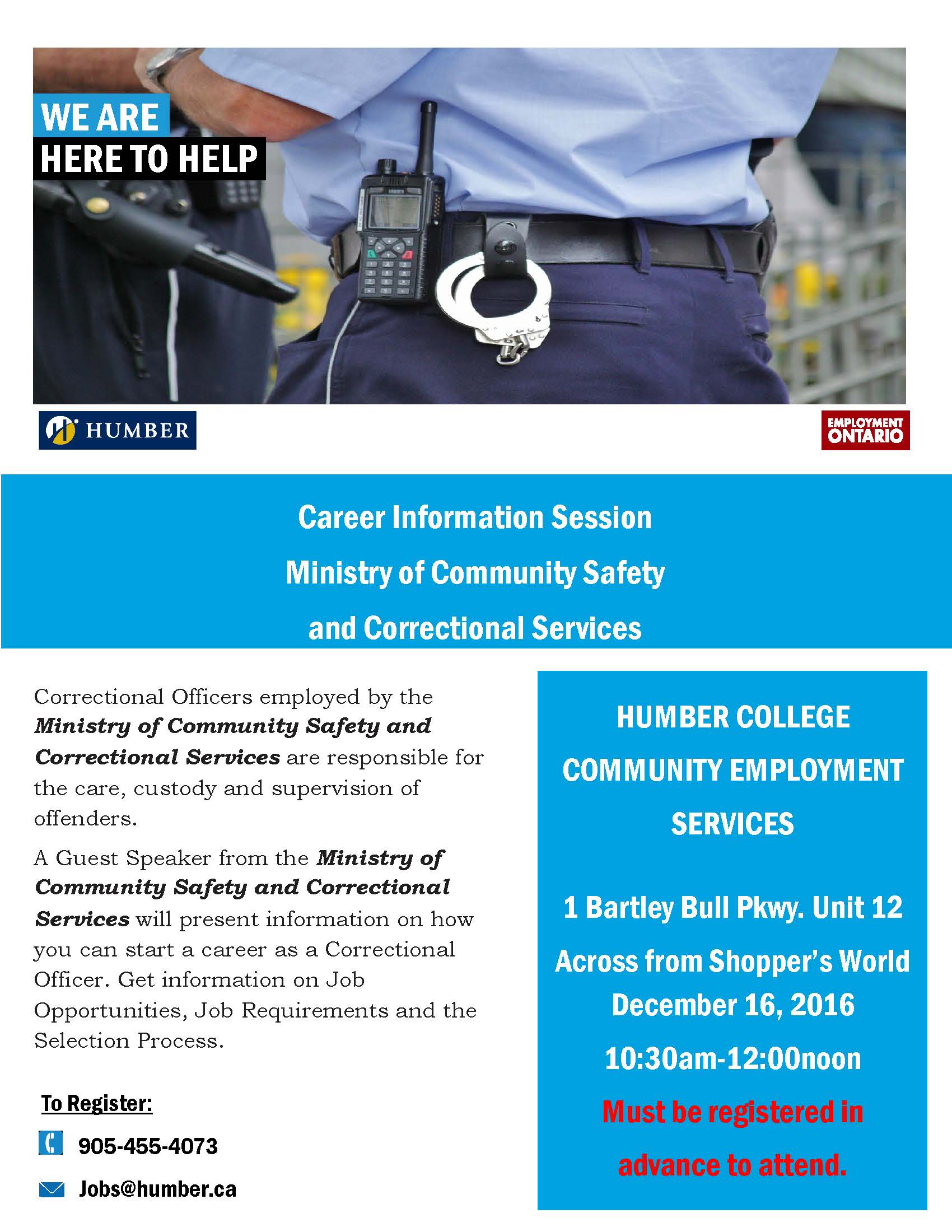 Correctional Officers Information Session | Humber Today